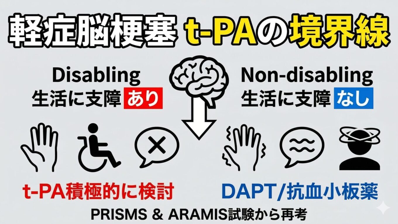 軽症脳梗塞へのt-PA投与の基準は？ 〜PRISMS試験・ARAMIS試験から適応を再考する〜｜にゅ〜ろろぐ｜脳の羅針盤